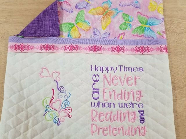 Reading Pillow Machine Embroidery Design Happy Times - Etsy