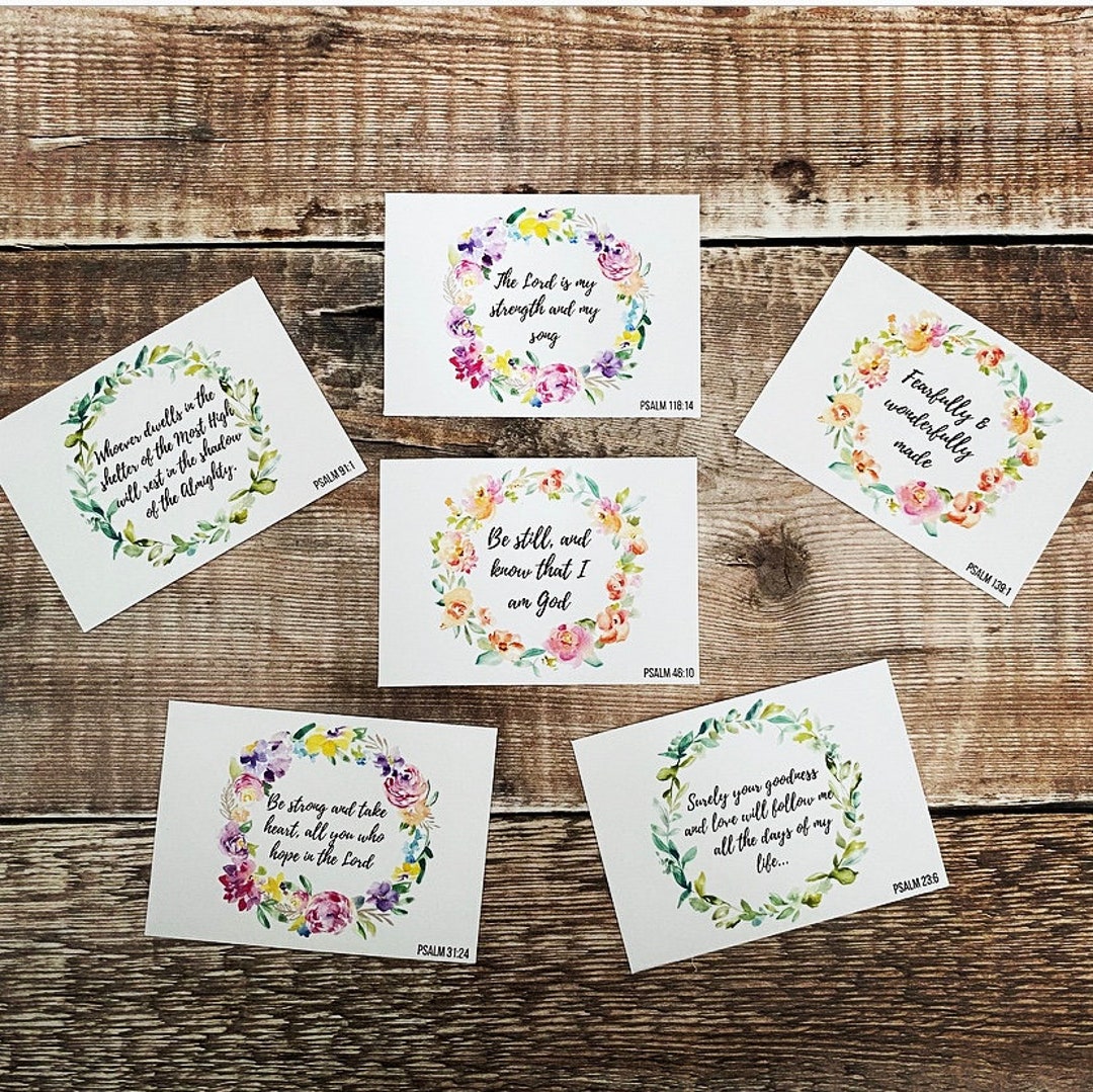 Psalm Scripture Cards Small Bible Verse Cards for Bible - Etsy