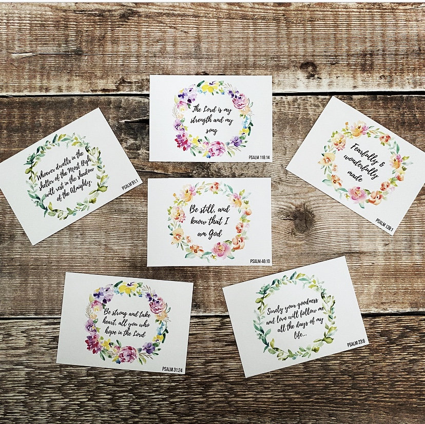 Psalm Scripture Cards Small Bible Verse Cards for Bible - Etsy