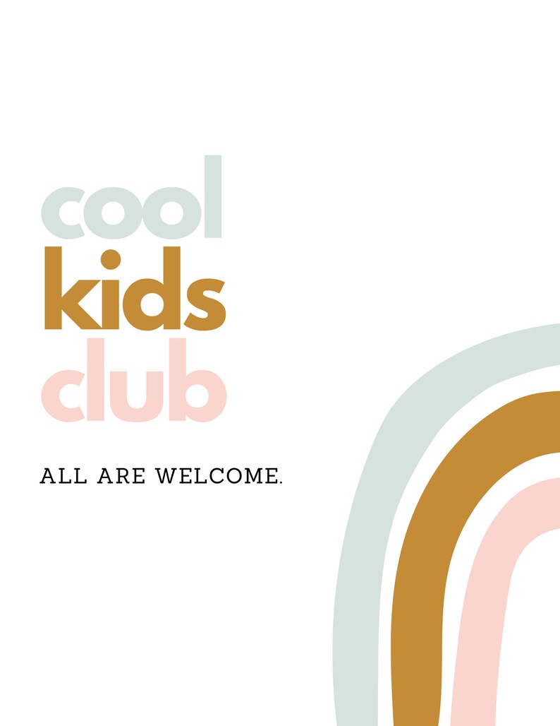Cool Kids Club Printable Wall Art - Etsy
