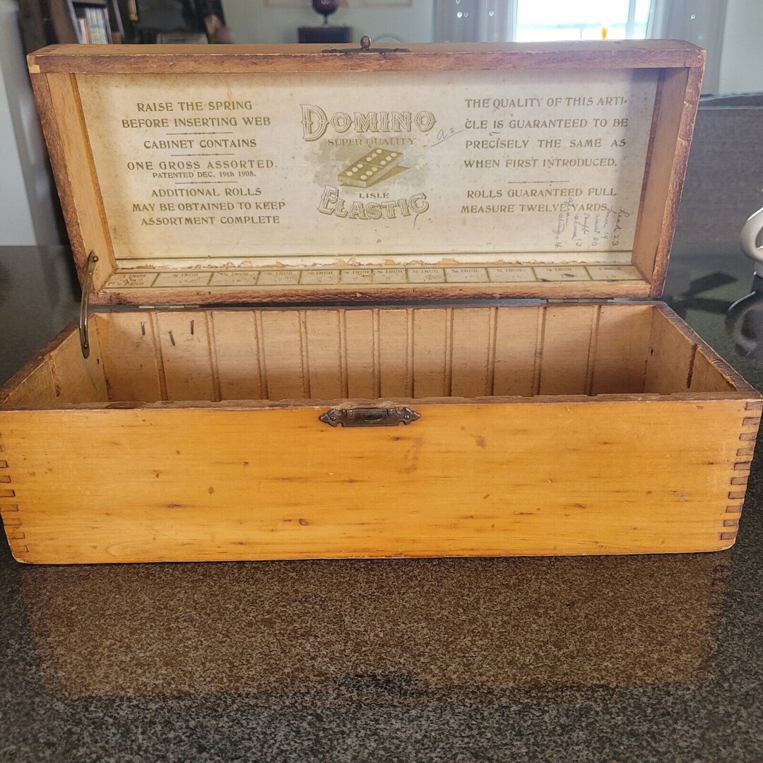 Antique 1908 Wood Country Store Display Box Lisle Domino - Etsy