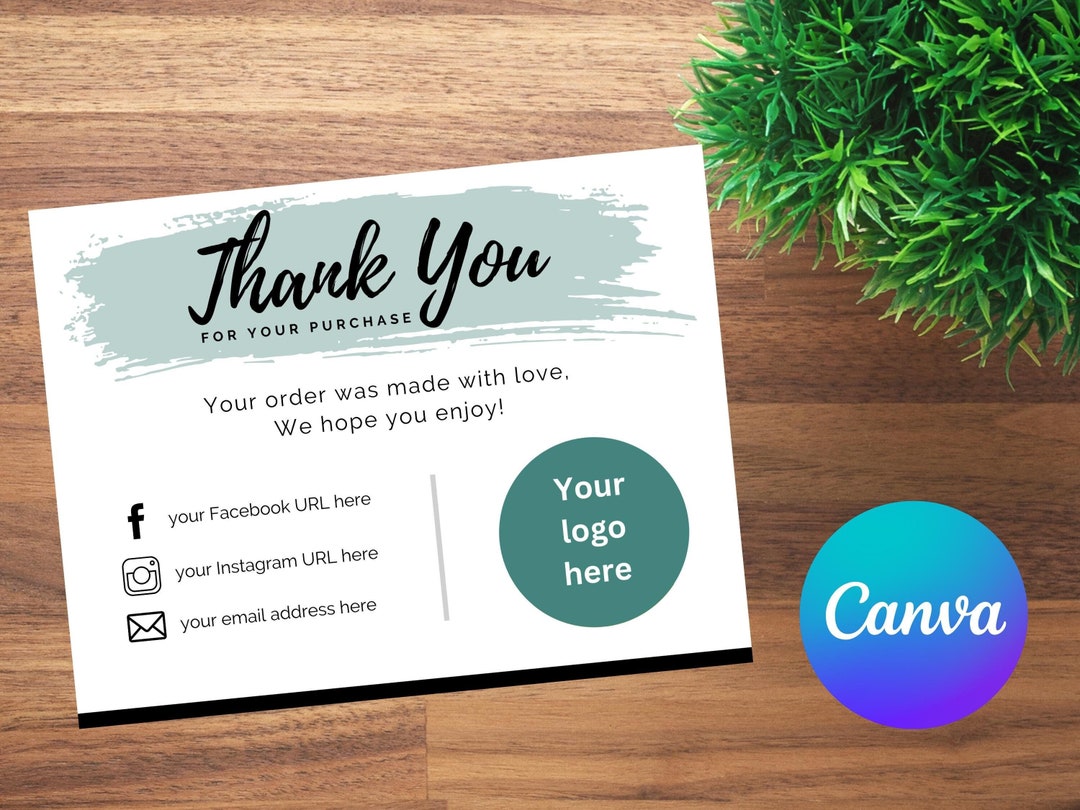 Thank You Card, Thank You for Order Packaging Card, Small Business Card ...