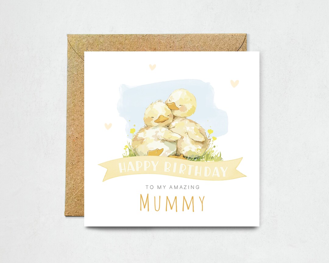 Mummy Birthday Card - Happy Birthday Card for Mum, Mam, Godmother, Cute ...