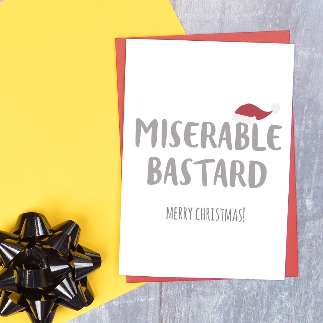 Miserable Bastard Christmas Card Santa Hat Detail - Etsy