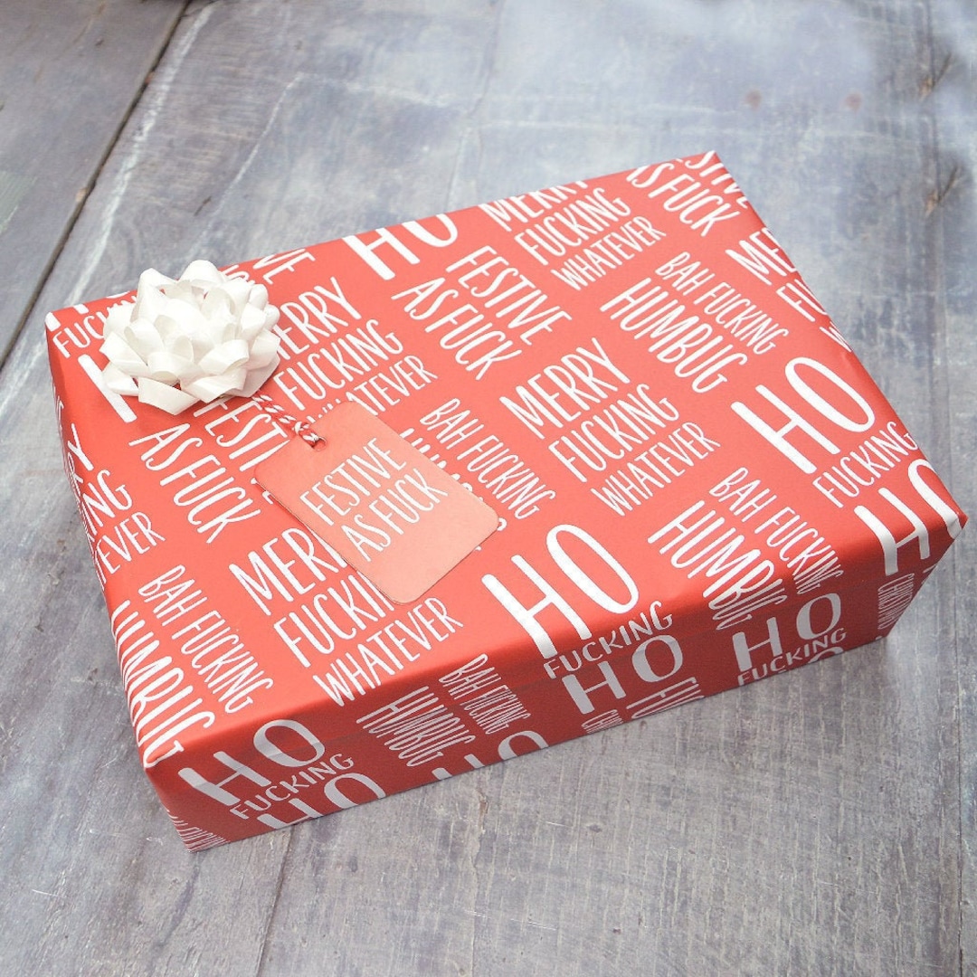 Rude Christmas Wrapping Paper Set, Adult Christmas Gift Wrap, Swear ...