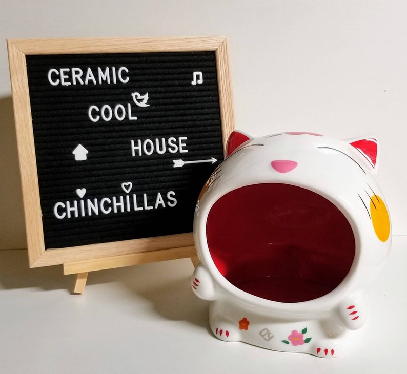 Ceramic Cool Chinchilla Hideout Dust Bath House Hay Feeder - Etsy