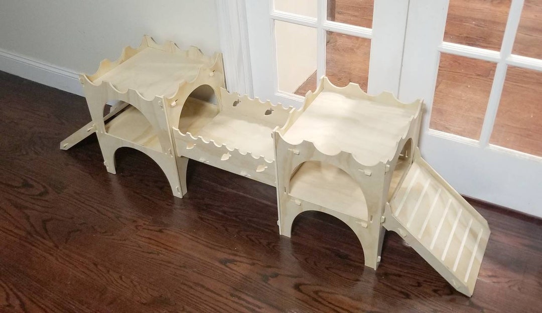 68'' Large Wood Rabbit Play Castle House for Bunny Ferret Chinchilla ...