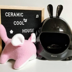 Ceramic Cooling Chinchilla Hideout Dust Bath House Hay Feeder Rabbit - Etsy