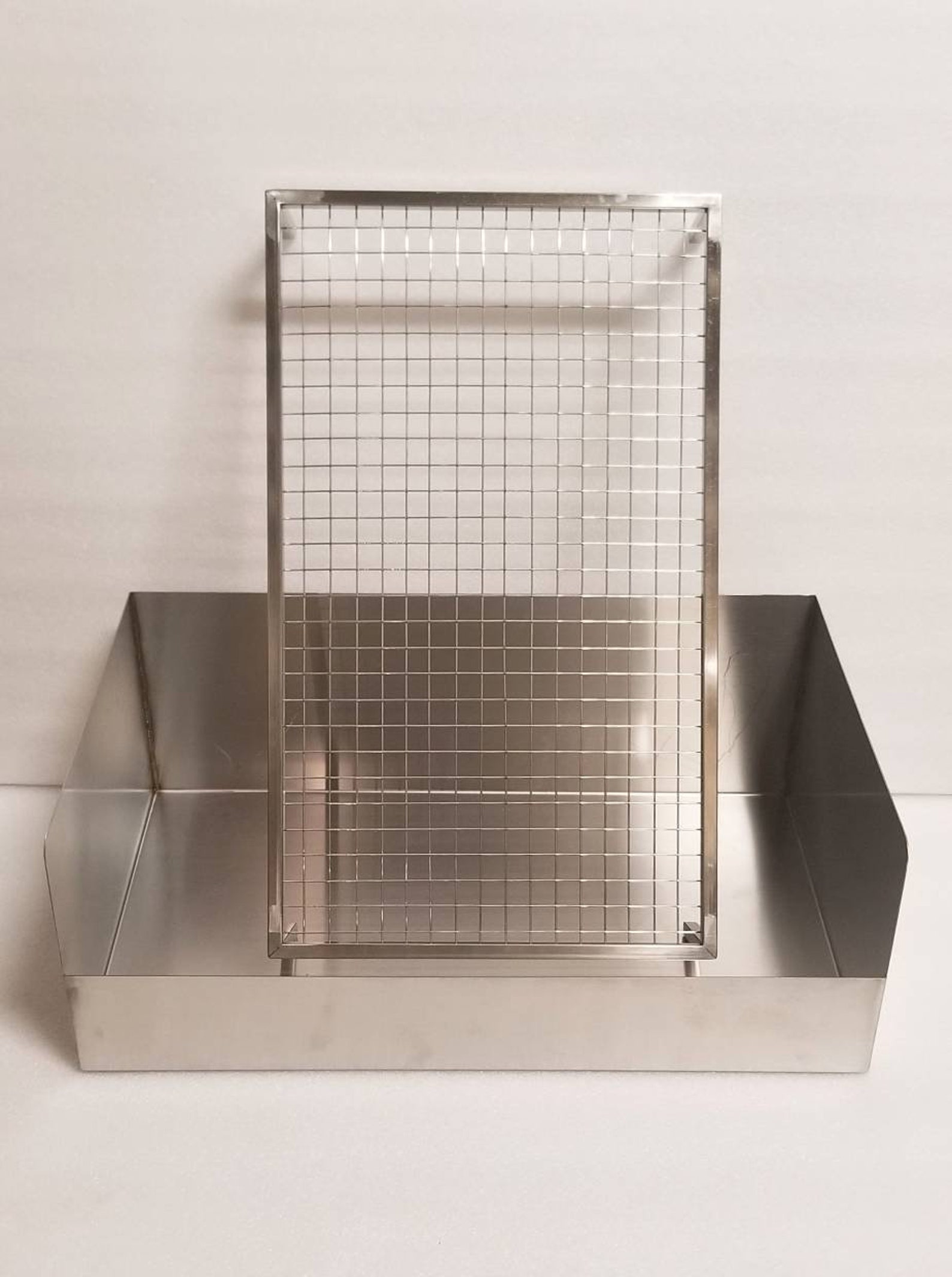 Stainless Steel Scatterless Litter Pan Box With Guard Small | Etsy