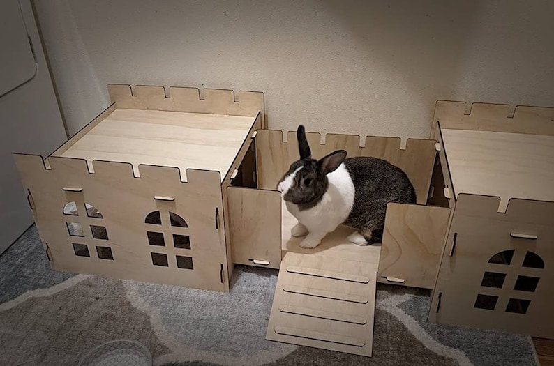72'' Large Wood Rabbit Play Castle House for Bunny - Etsy