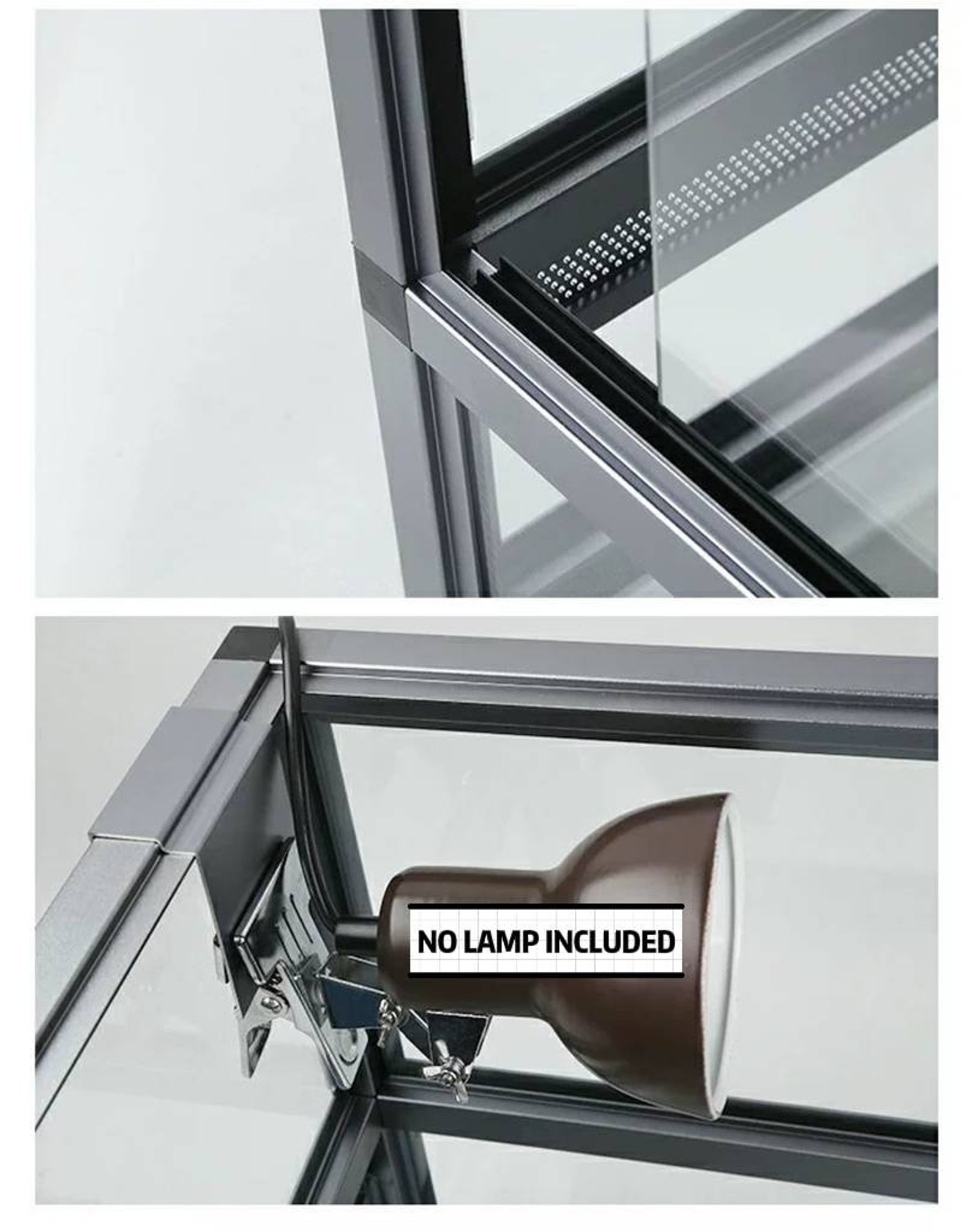 Reptile Glass Tank Terrarium Cage With Refined Aluminum Alloy Frame for ...