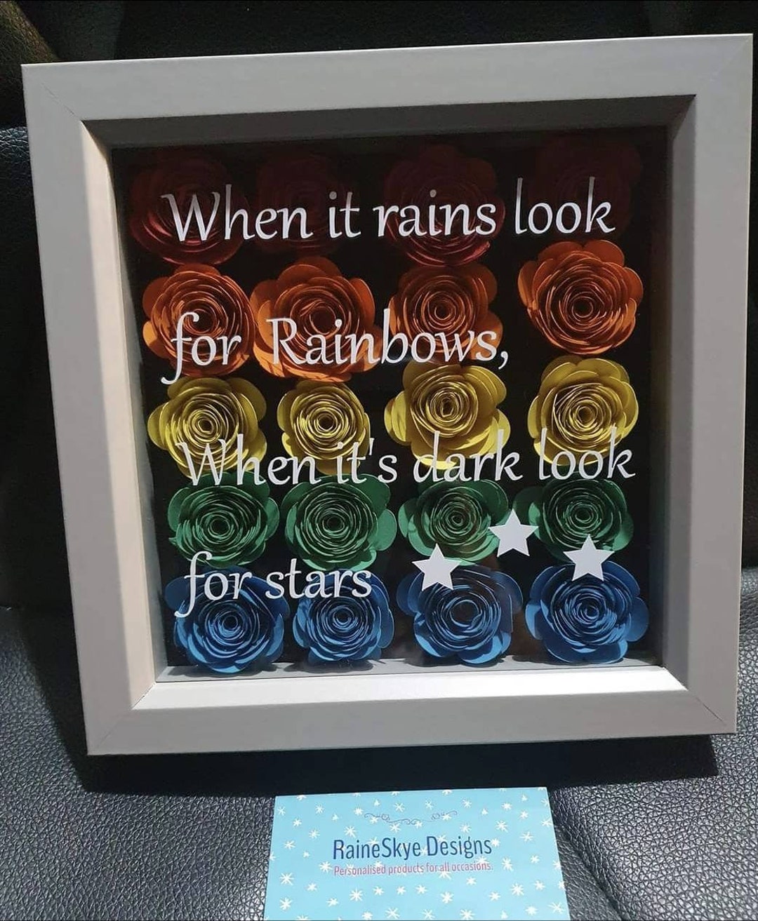Rainbow Paper Flowers Frame - Etsy