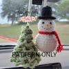 Crochet Christmas Tree and Snowman Car Charm Car Hanging Rearview ...