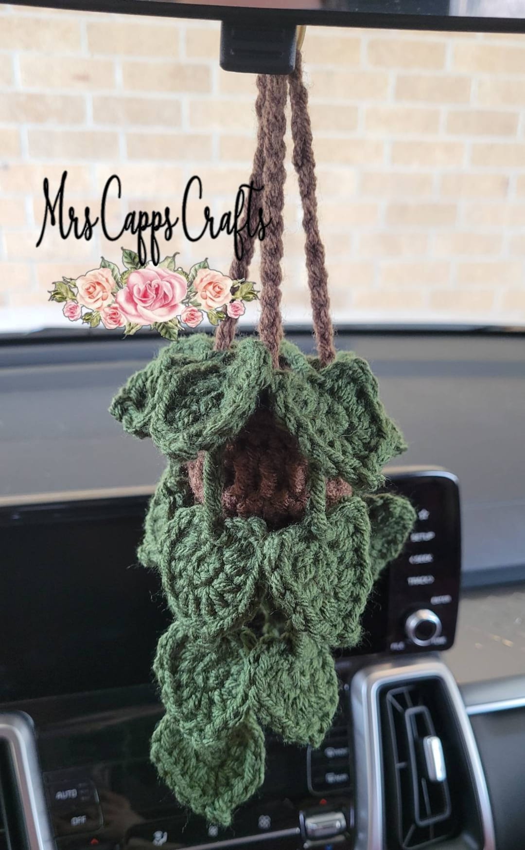 Crochet Potted Plant Mirror Hanger - Crochet String of Hearts - Crochet ...