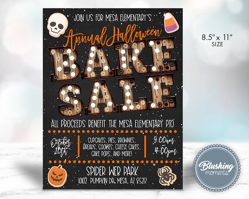 EDITABLE Halloween Bake Sale Flyer Halloween Festival - Etsy