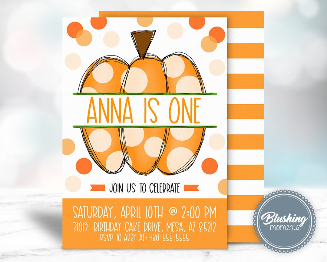 FALL PUMPKIN INVITES Our Little Pumpkin Invite Pumpkin - Etsy