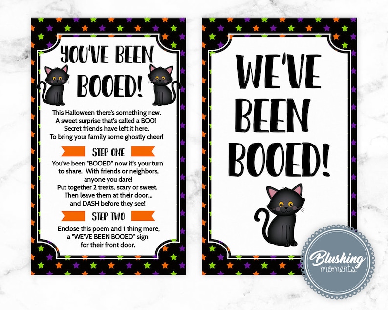 You've Been BOOED Halloween Printable Sign We've Been | Etsy