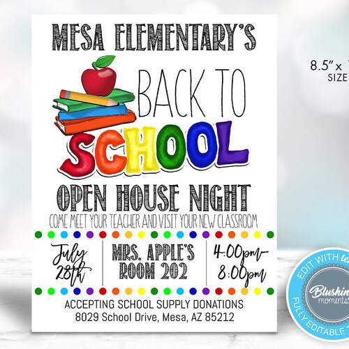 Editable Back to School Open House Meet the Teacher Flyer - Etsy