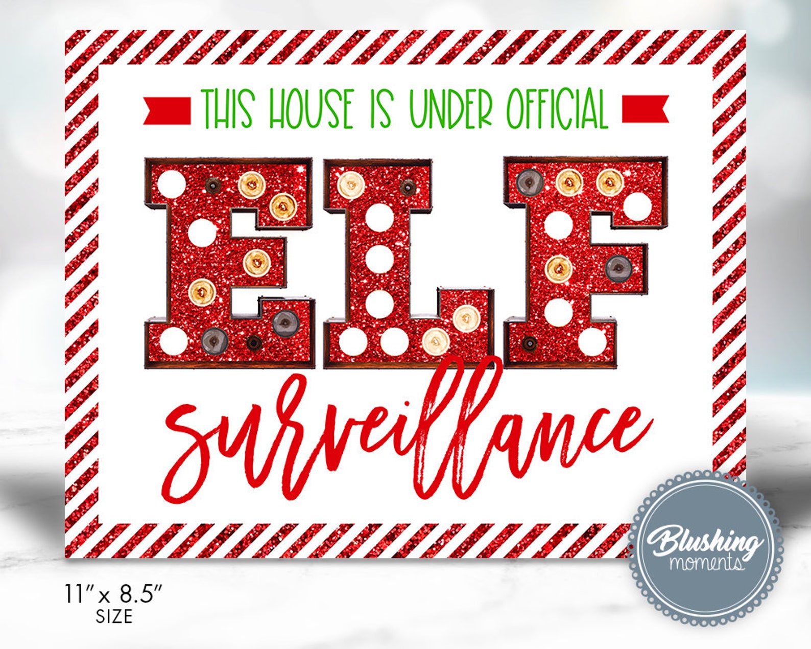 EDITABLE ELF Surveillance Sign Set Elf Cam This House is | Etsy