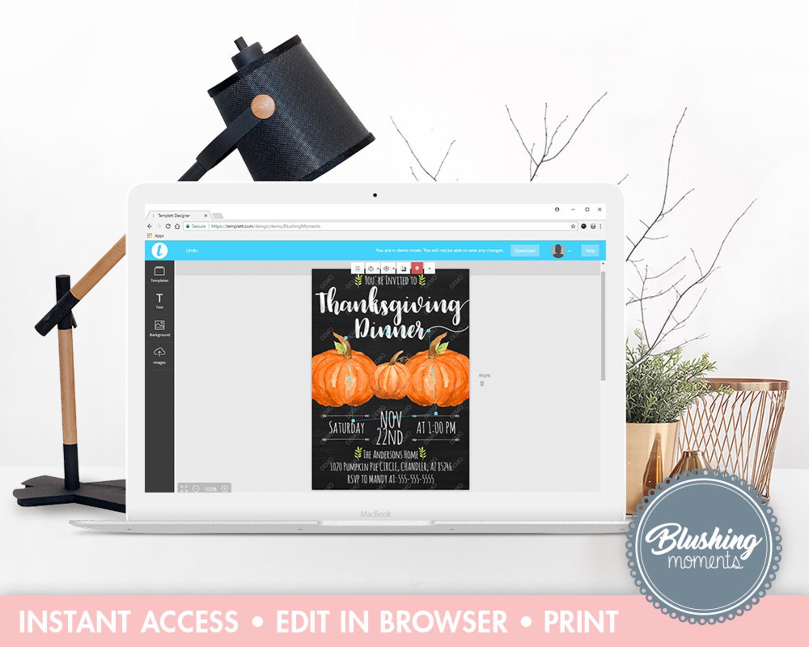 EDITABLE Thanksgiving Invitation Friendsgiving Invitations | Etsy