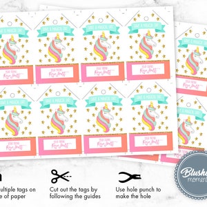 Unicorn Valentine's Day Tags, Printable Valentine, Classroom School ...