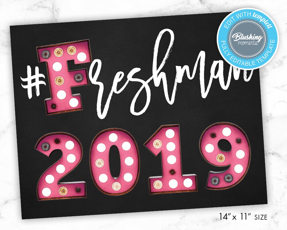 EDITABLE Freshman First Day of School Sign Printable Back to | Etsy