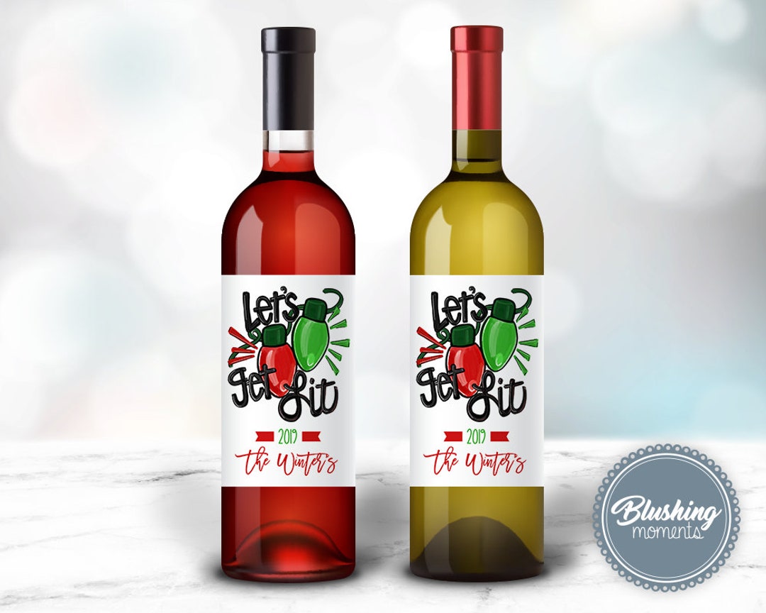 EDITABLE Christmas Wine Labels Printable Wine Label - Etsy