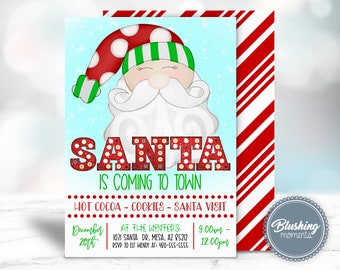Santa is Coming to Town Invitation Santa is Coming to Town - Etsy