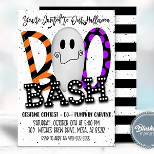 EDITABLE Halloween Party Invitation, Boo Bash Invitation, Ghost Invite ...
