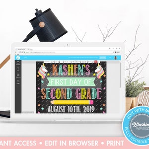 EDITABLE First Day of School Sign, Printable Back to School Sign ...