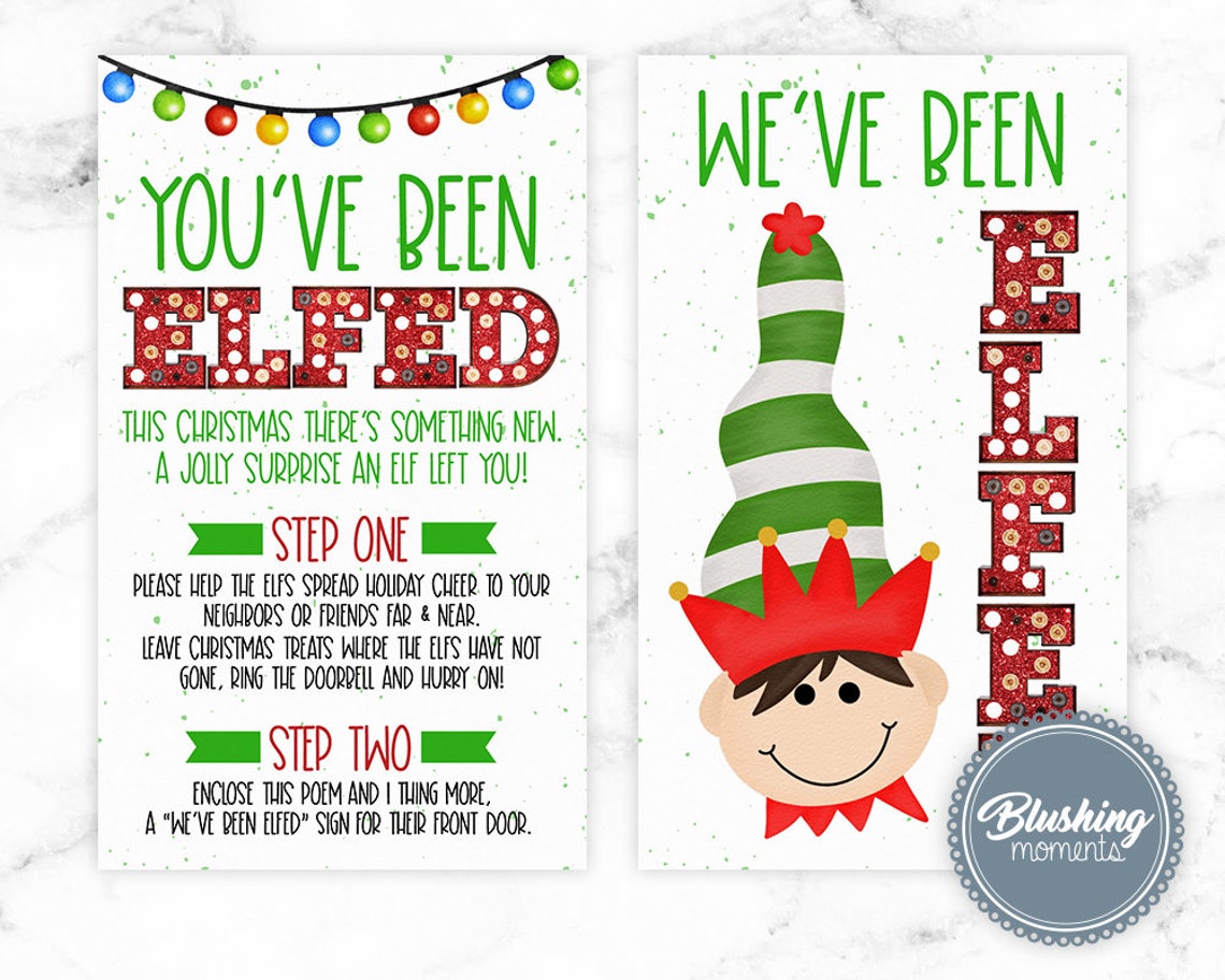 EDITABLE We've Been Elfed Sign You've Been Elfed | Etsy