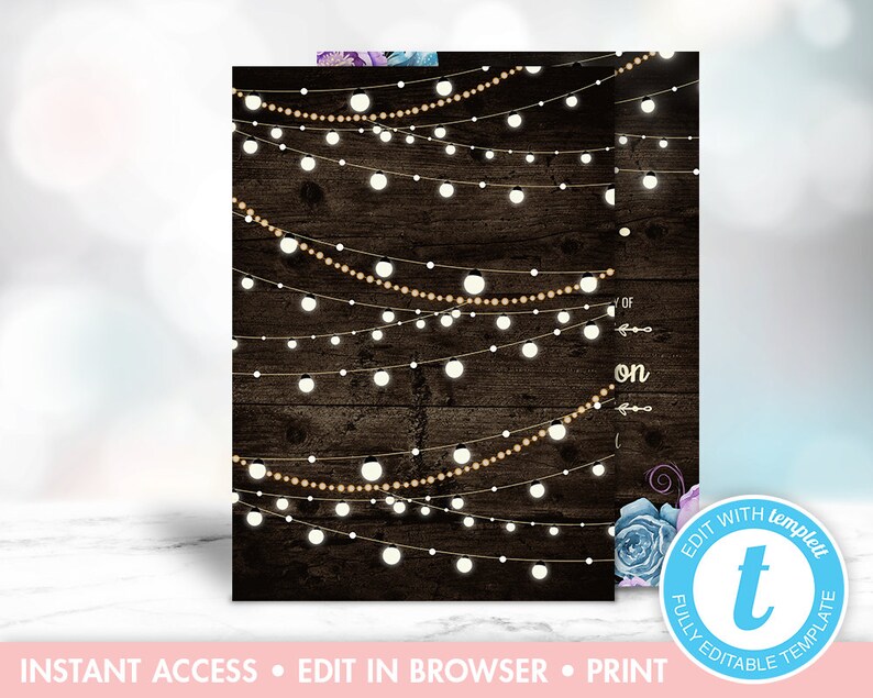 Birthday Invitation for Women Rustic Birthday Invitation | Etsy