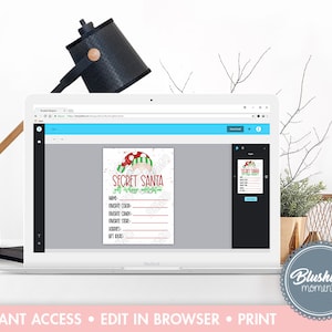 SECRET SANTA Gift Exchange Cards Printable-christmas Gift Wish List ...