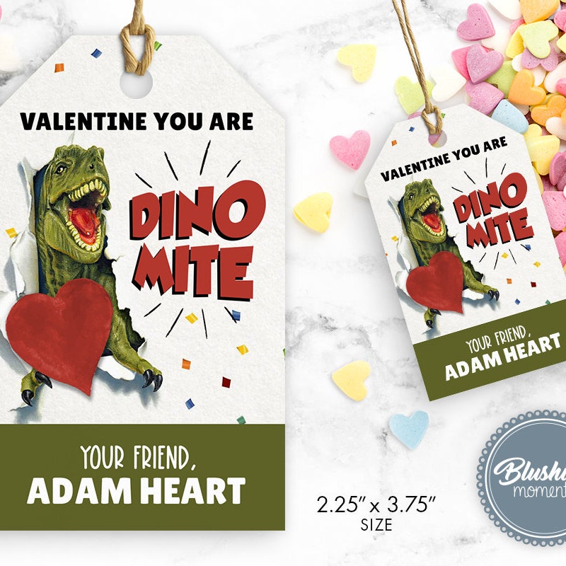 Dinosaur Valentine - Etsy