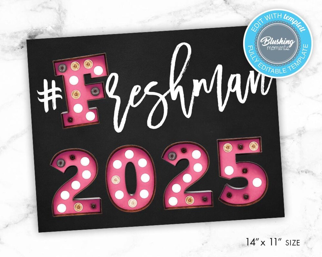 EDITABLE Freshman First Day of School Sign, Printable Back to School ...