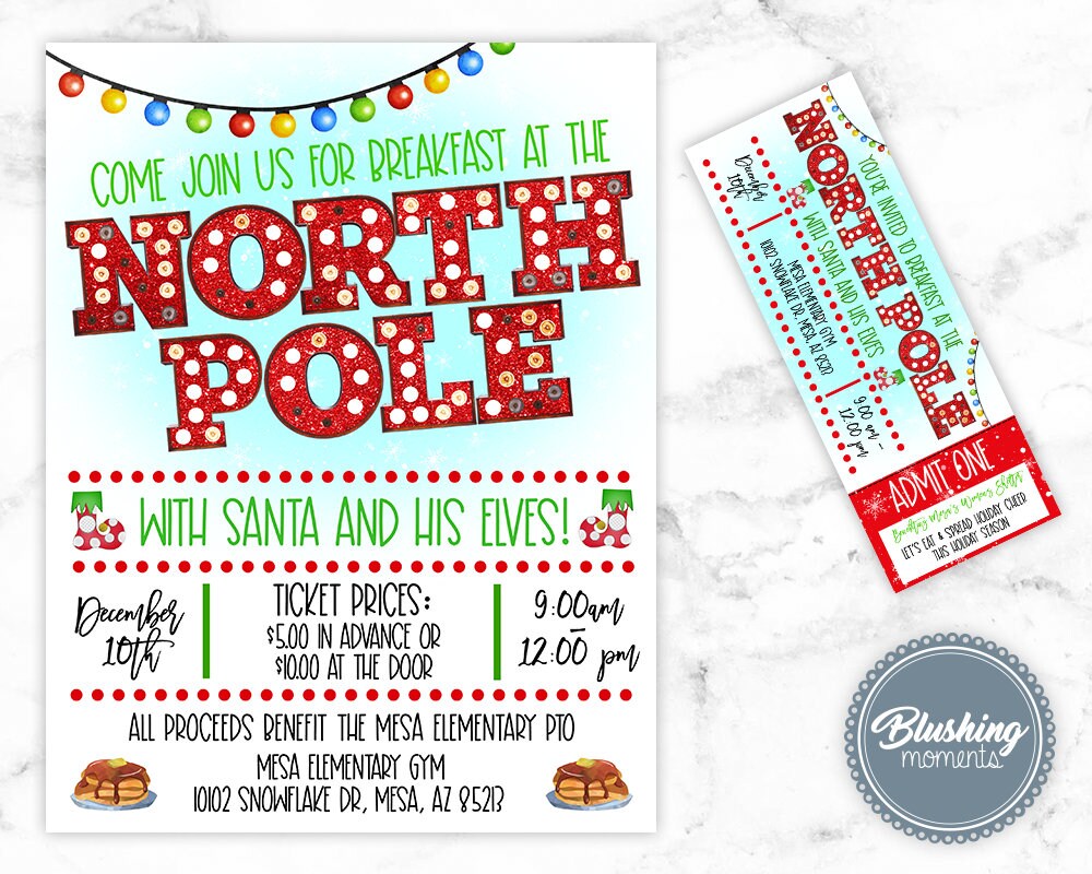 EDITABLE Breakfast at the North Pole Flyer & Christmas | Etsy