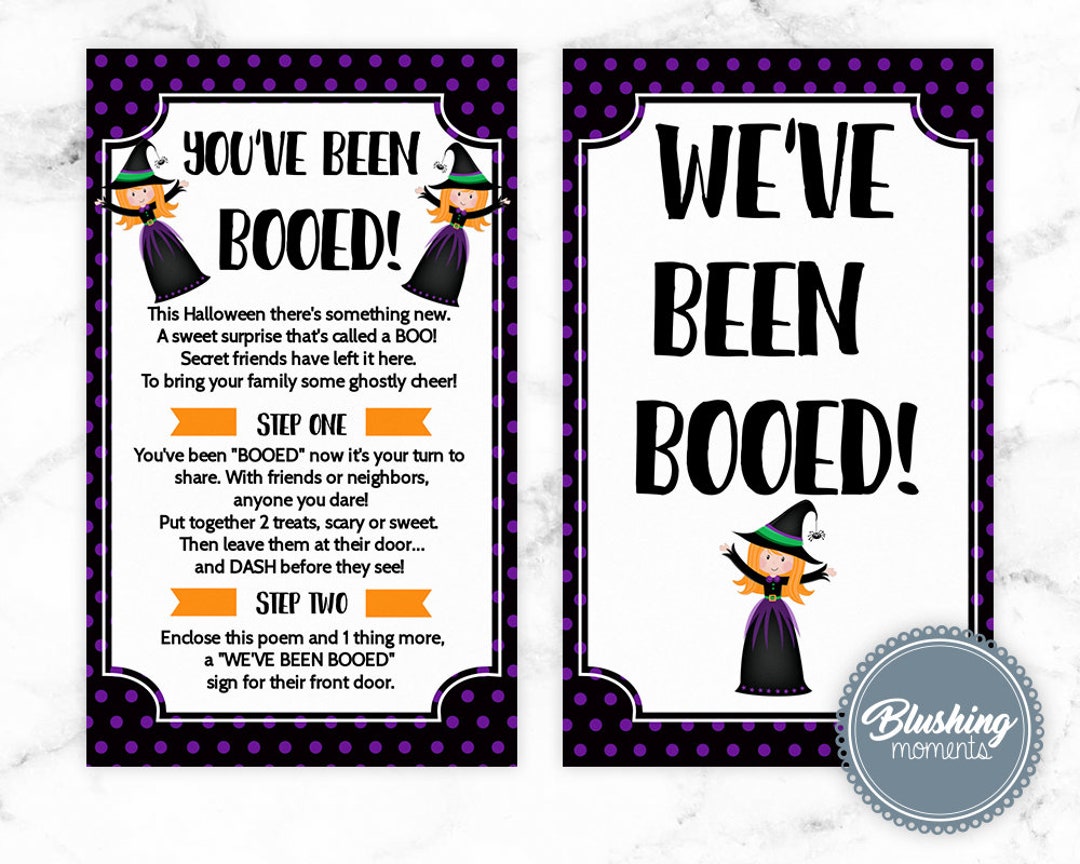 We've Been Booed Printable Halloween Sign, We've Been Booed Front Door ...