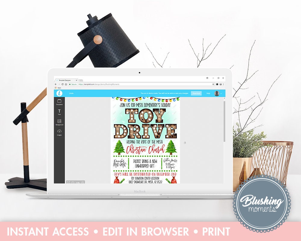 EDITABLE Holiday Toy Drive Flyer, Christmas Flyer, Chistmas Church ...