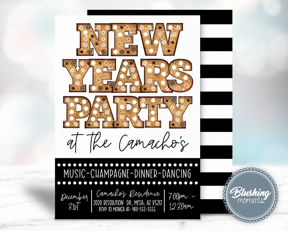 EDITABLE New Years Eve Invitation NYE Party Ticket - Etsy