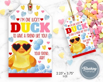 Valentine's Day Tag - Rubber Duck - Editable - Printable - Class ...