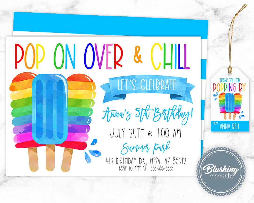 POPSICLE INVITATION TEMPLATE - Digital Party Invite - Editable Birthday ...