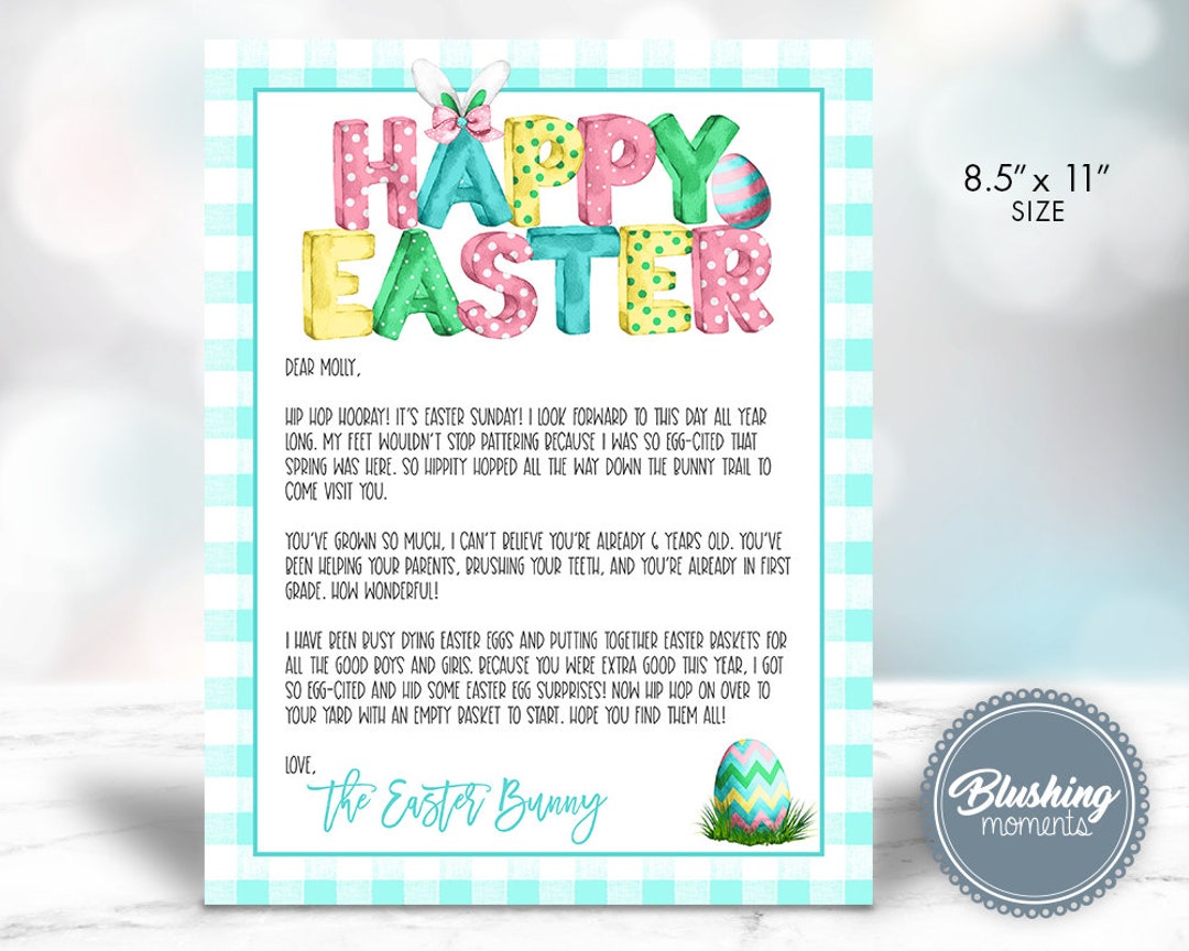 Easter Bunny Letter Editable & Printable-personalized Letter From ...