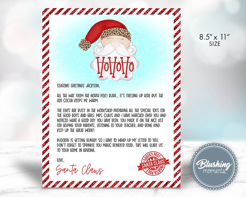 EDITABLE Letter From Santa Printable Santa Letter North Pole - Etsy