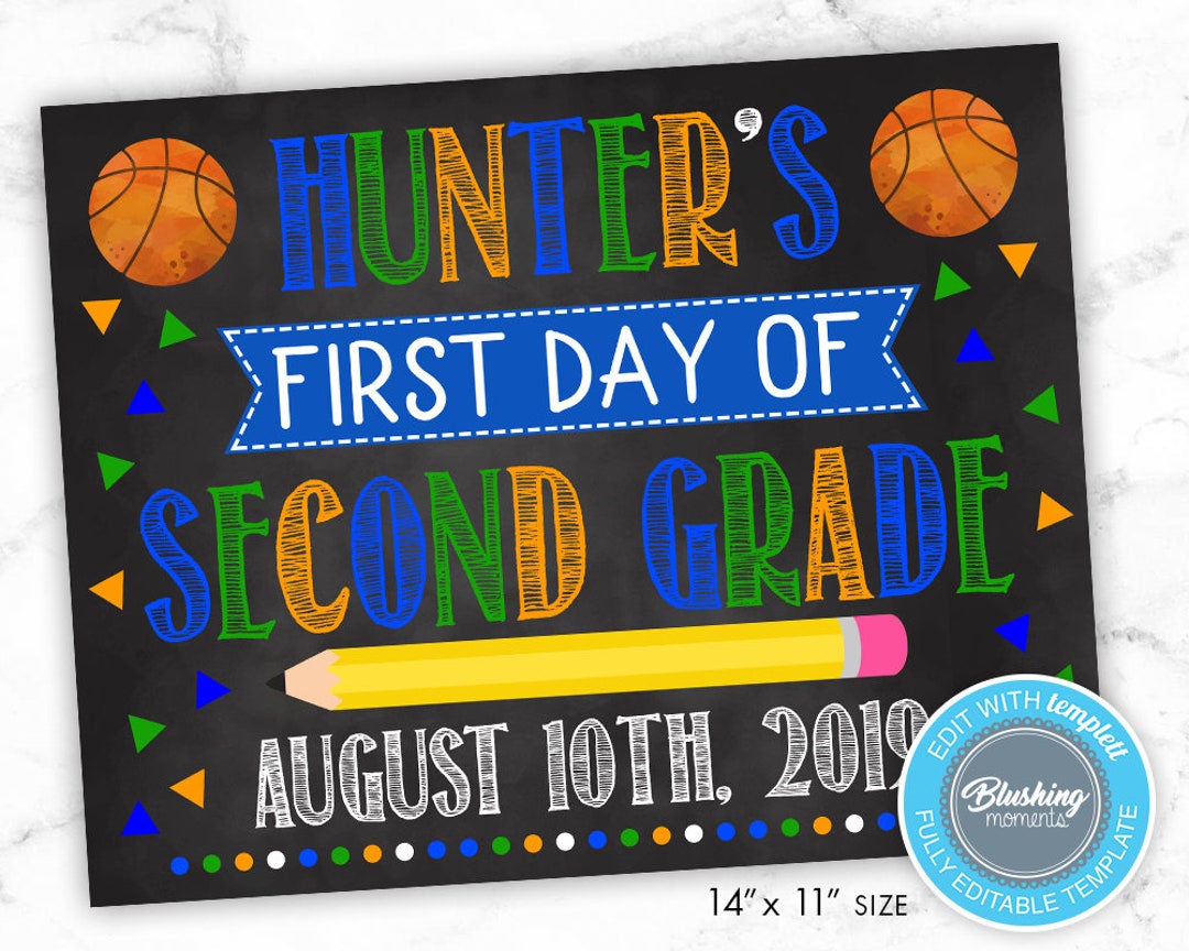 EDITABLE First Day of School Sign, Printable Back to School Sign ...