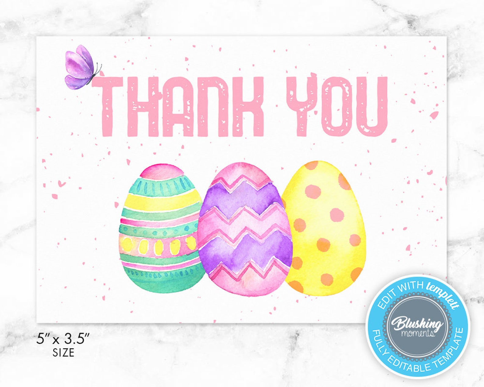 Easter Thank You Card Printable Thank You Card Easter Egg - Etsy