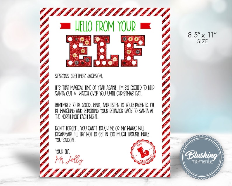 EDITABLE ELF Activity Set Printable Elf Kits Elf Letter Elf | Etsy