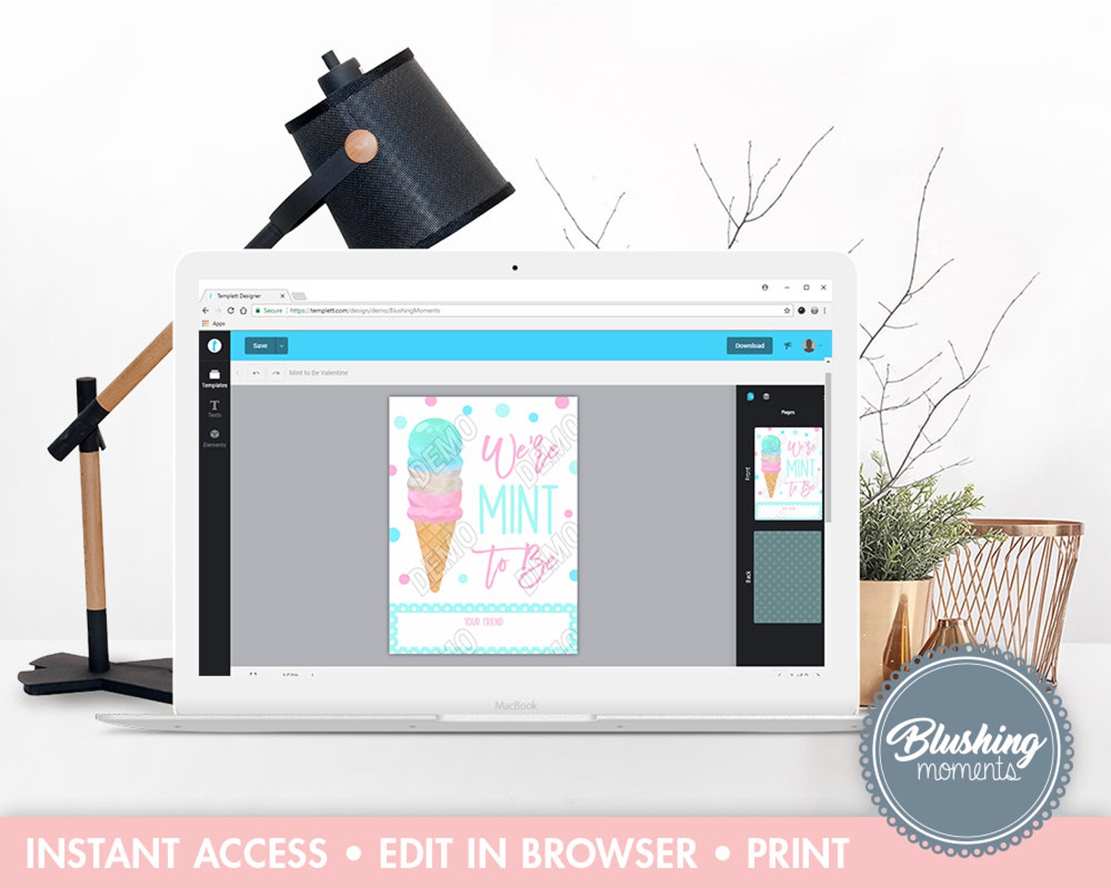 Editable Valentine's Day Card, Printable Valentine, We're Mint to Be ...