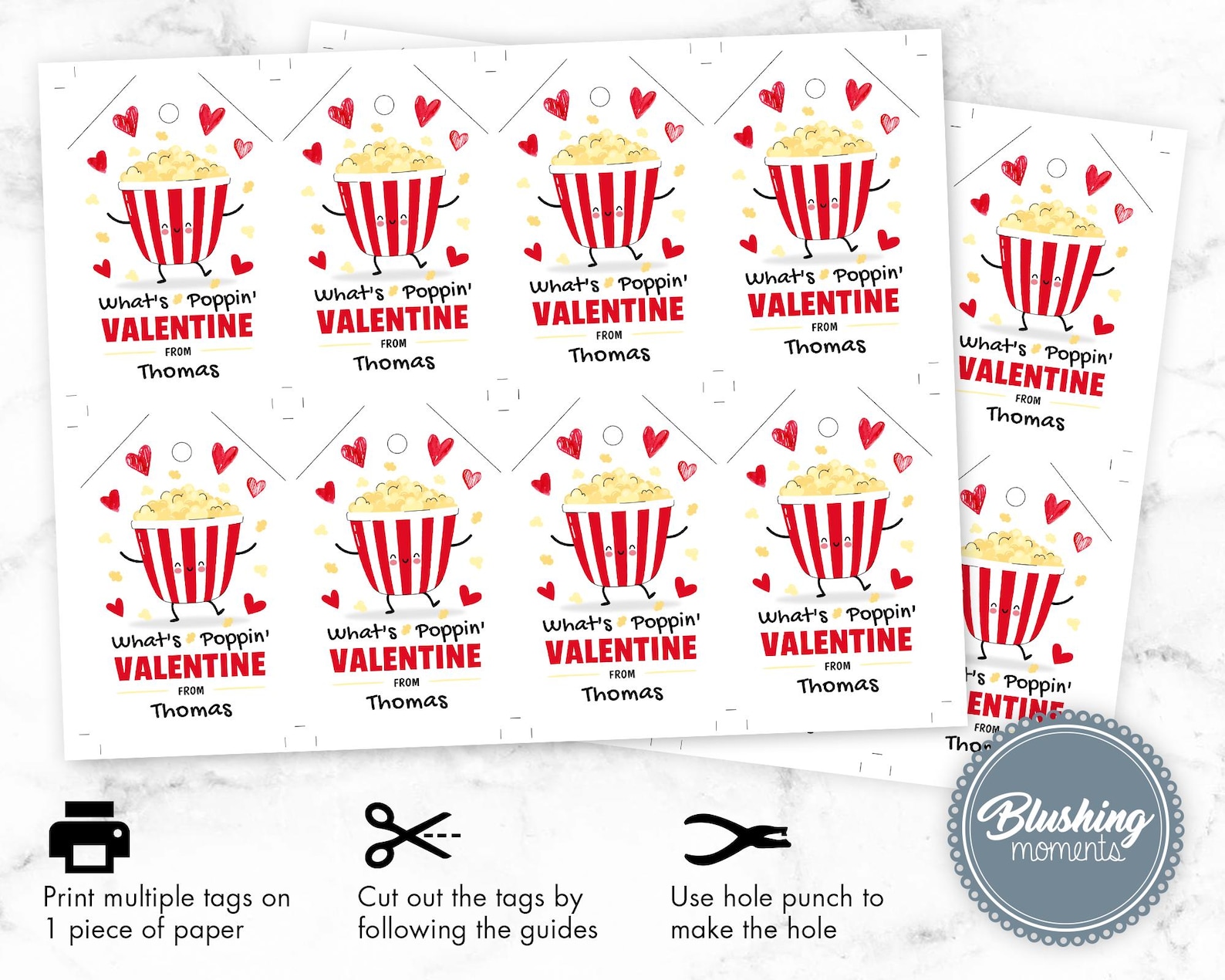 What's Poppin' Valentine's Day Tags, Printable Valentine, Classroom ...