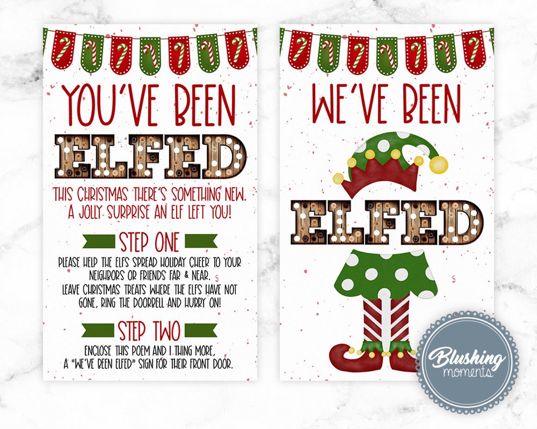 EDITABLE We've Been Elfed Sign, You've Been Elfed, Christmas Favor Tags ...