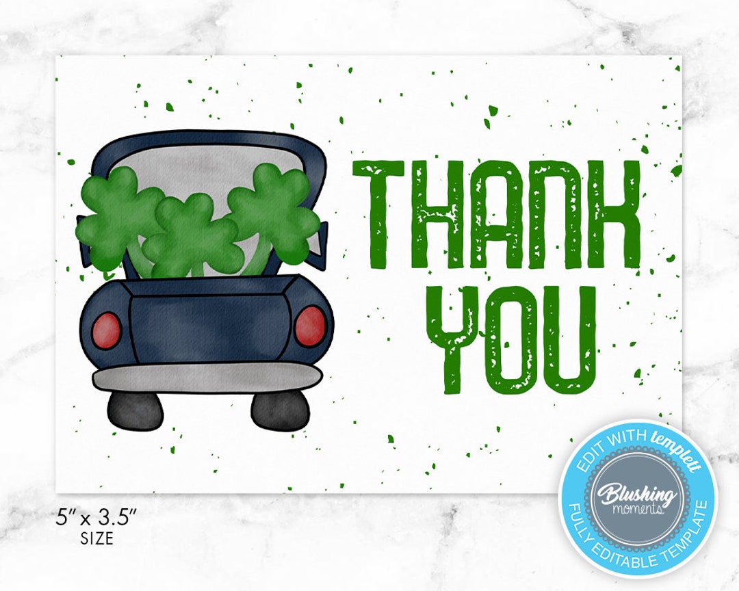 St. Patrick's Day Thank You Card, Lucky One First Birthday Invitation ...